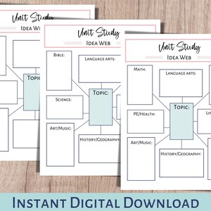 Printable Unit Study Planner Homeschool Lesson Planner - Etsy