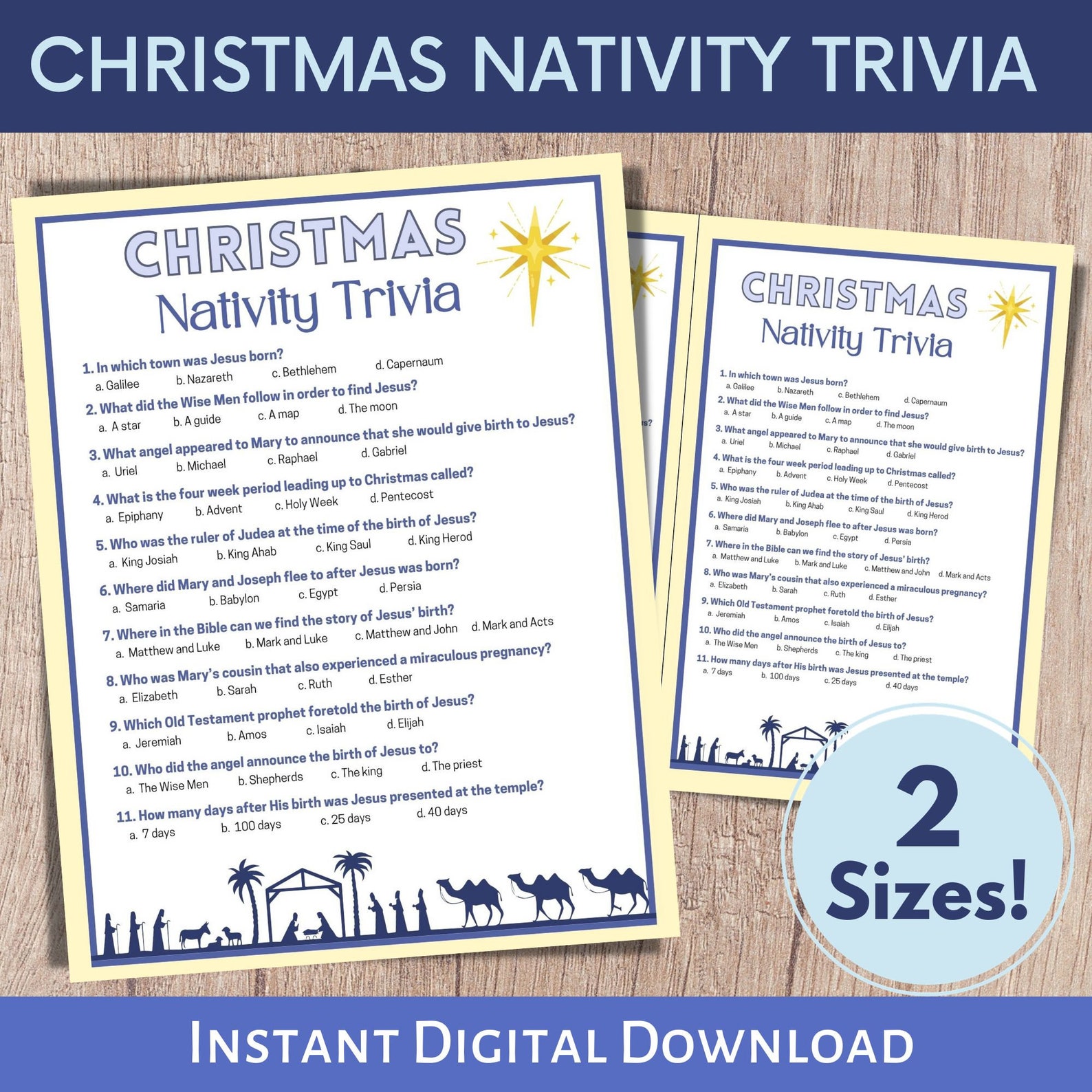 Christian Christmas Trivia, Christmas Bible Trivia, Printable Bible ...