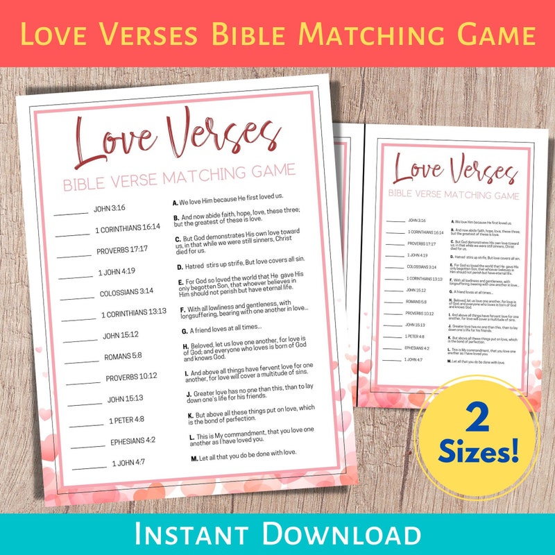 Bible Valentine Games - Etsy