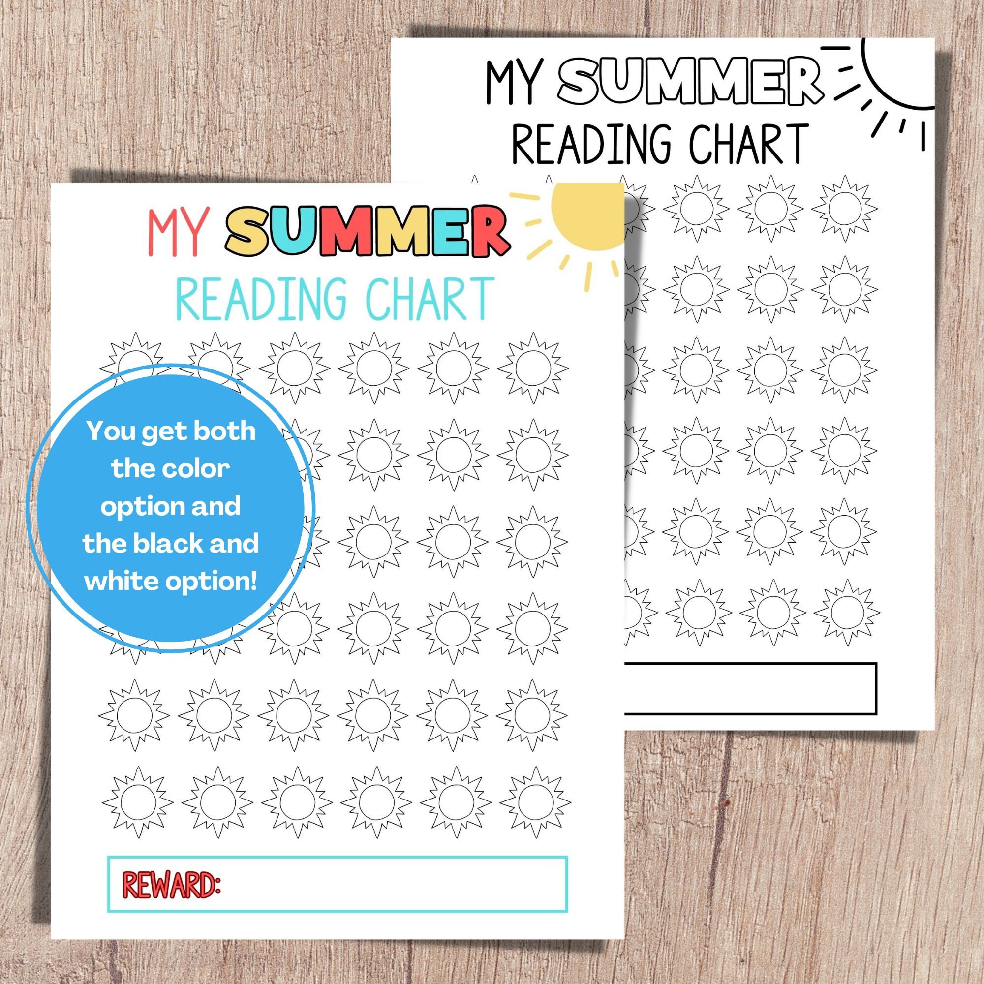 Summer Reading Chart, Summer Reading Challenge, Reading Log for Kids ...