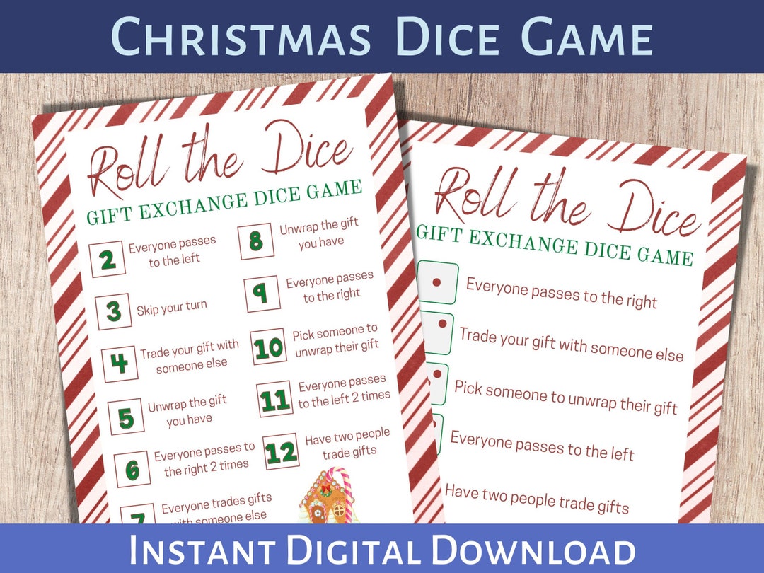 Christmas Dice Game, Holiday Gift Exchange Game, Christmas Party Game ...