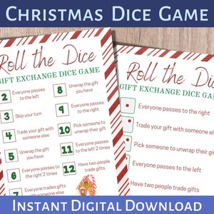 Christmas Dice Game, Holiday Gift Exchange Game, Christmas Party Game ...