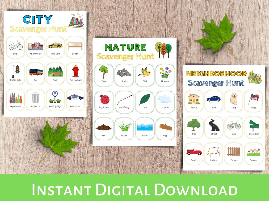 Printable Outdoor Activities for Kids Bundle Nature Games - Etsy