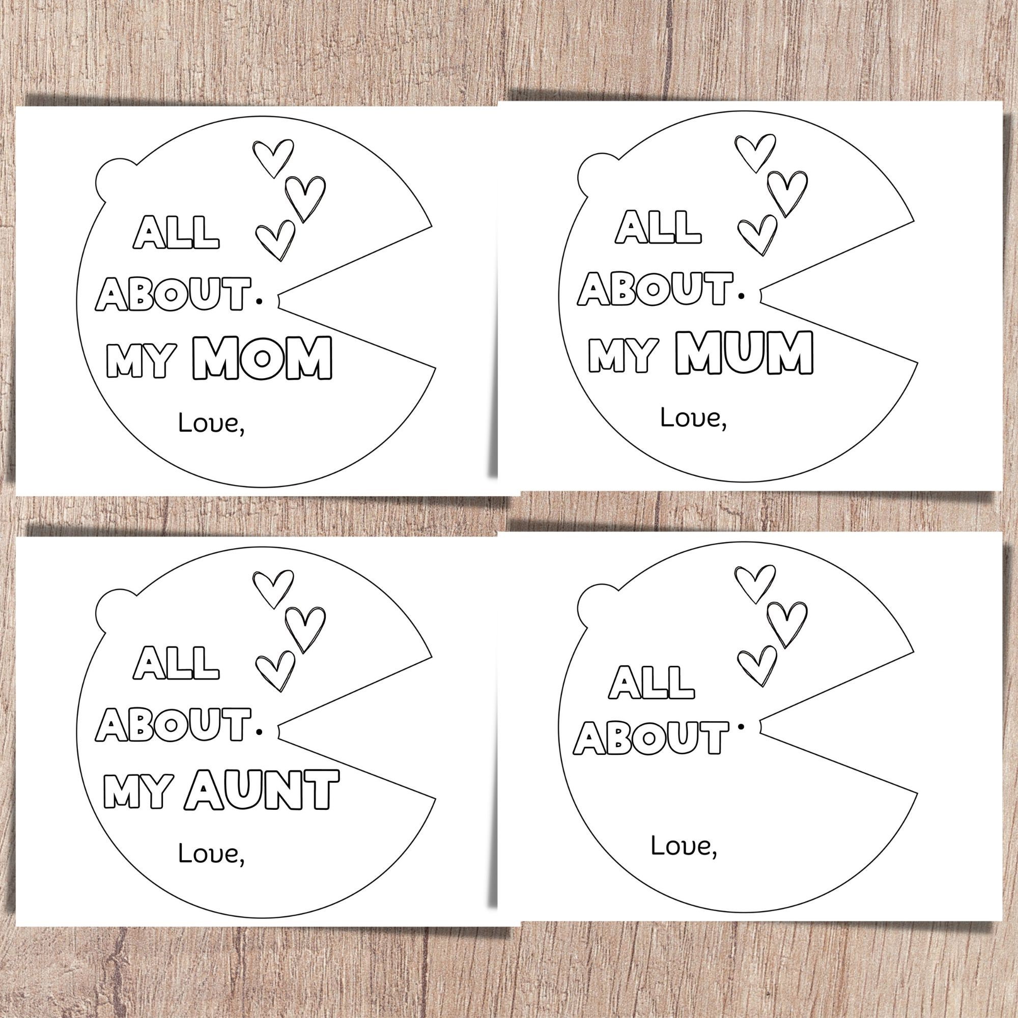 All About Mom Printable, Coloring Wheel, Mother's Day Questionnaire ...