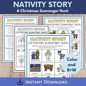 Nativity Scavenger Hunt, Christmas Scavenger Hunt, Hide and Seek Game ...