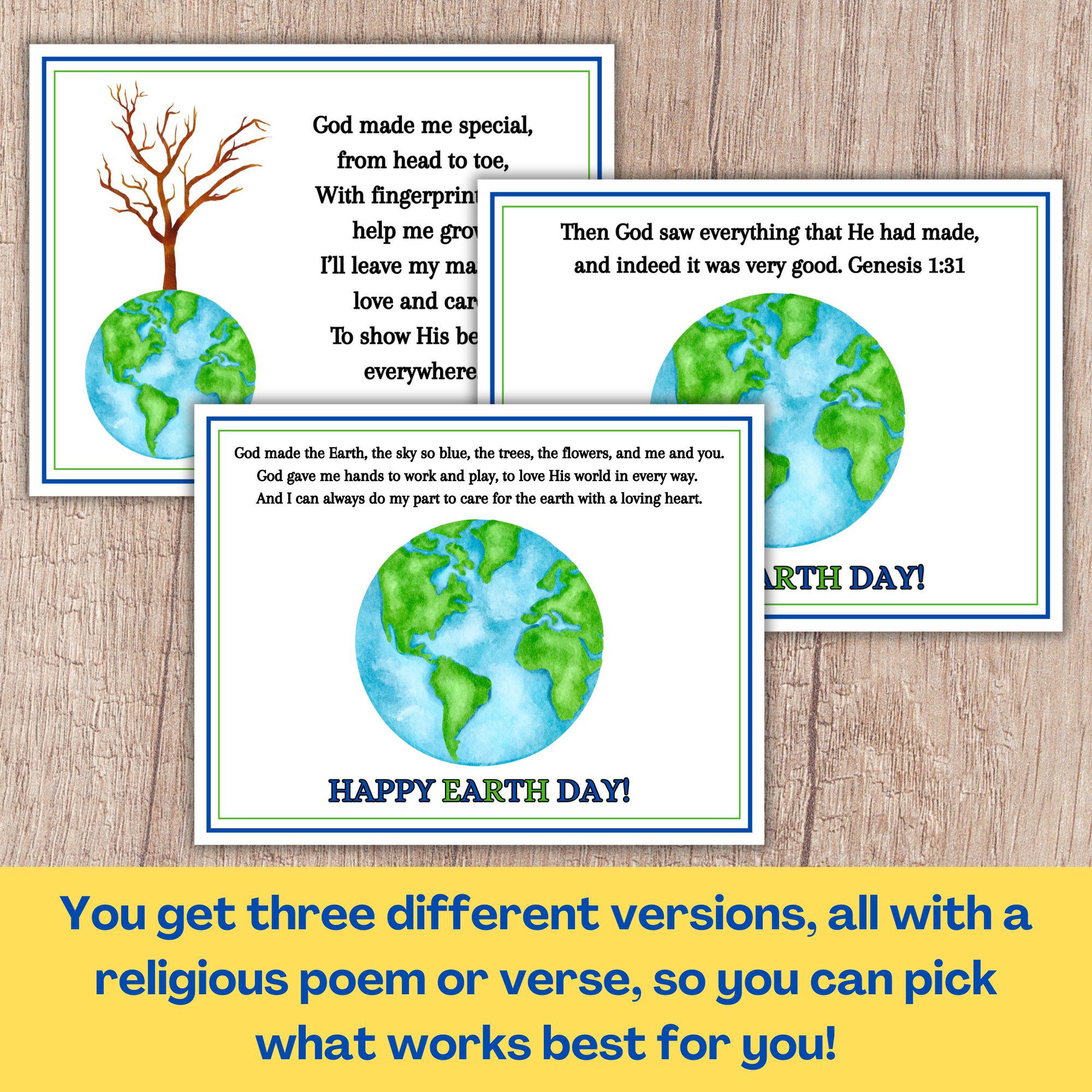 Earth Day Handprint Craft, Handprint Art, Earth Day Fingerprint Craft ...