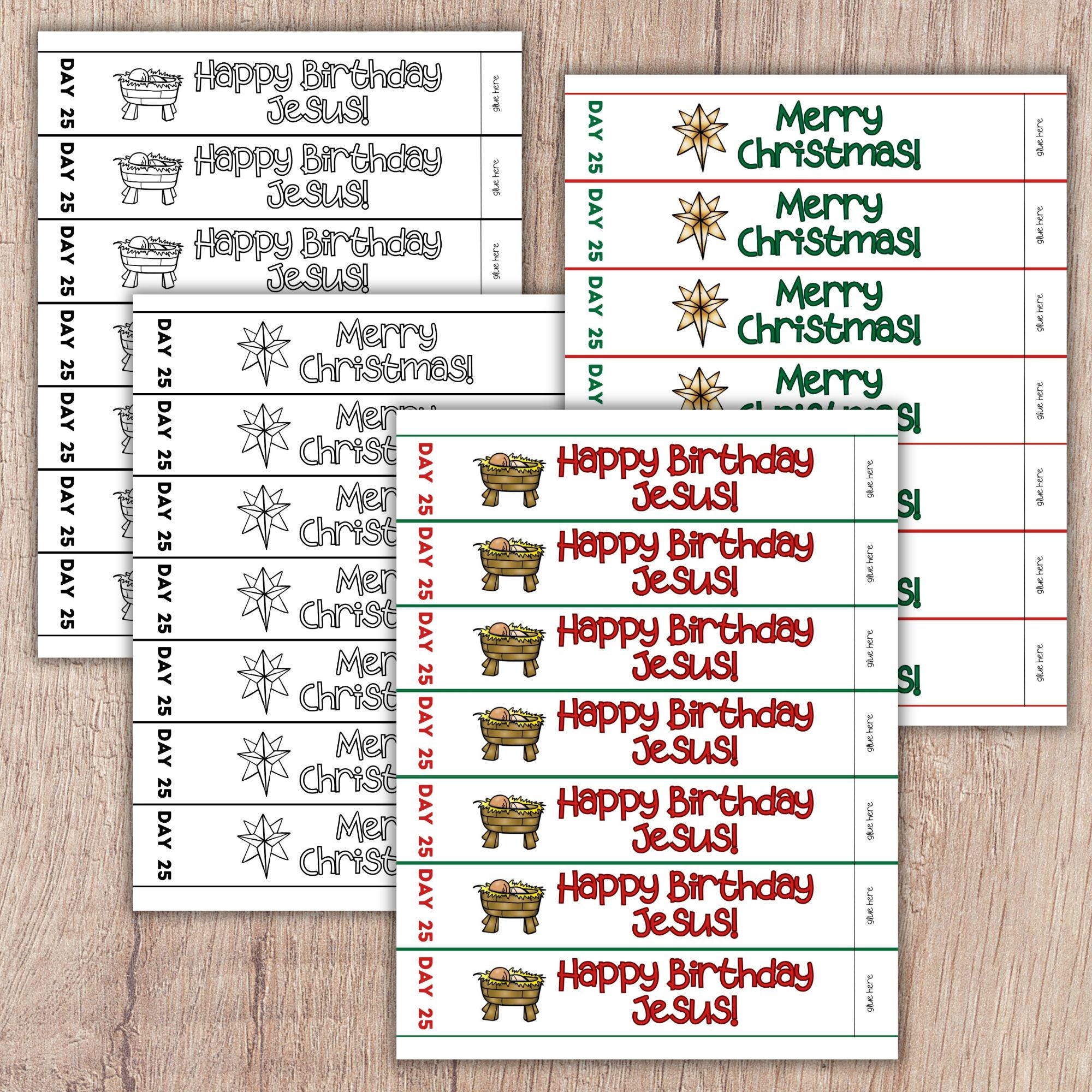 Paper Chain Advent Calendar, Nativity Printable, Classroom Advent ...