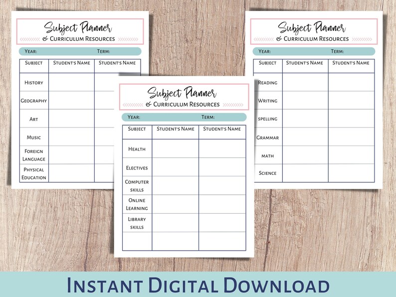 Unit Study Planner and Curriculum Planner Bundle Homeschool - Etsy