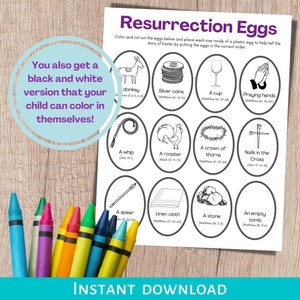 Resurrection Eggs, Easter Bible Games, Resurrection Eggs Printable ...