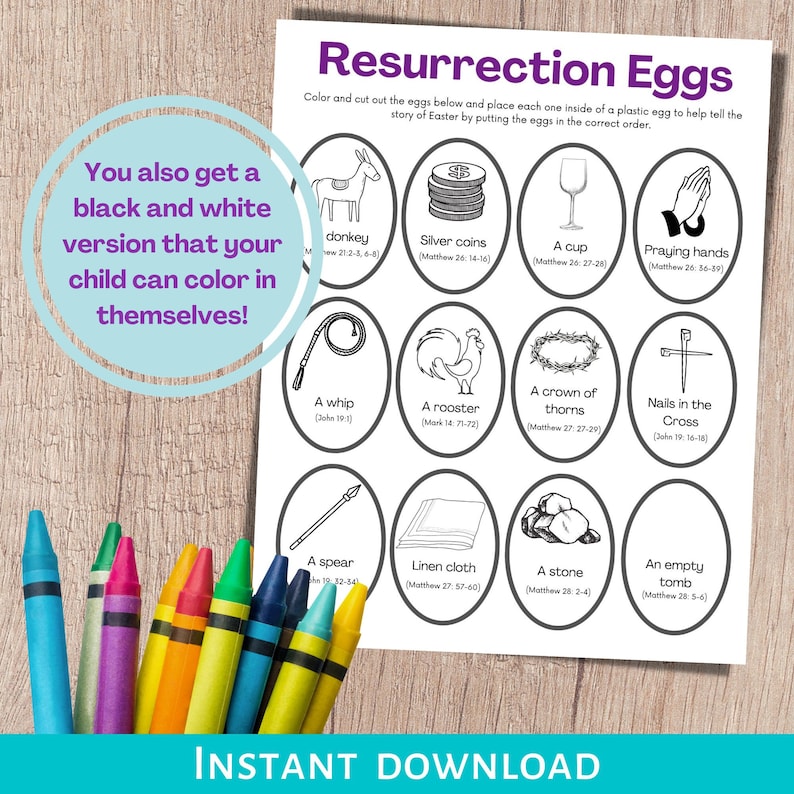 Resurrection Eggs, Easter Bible Games, Resurrection Eggs Printable ...