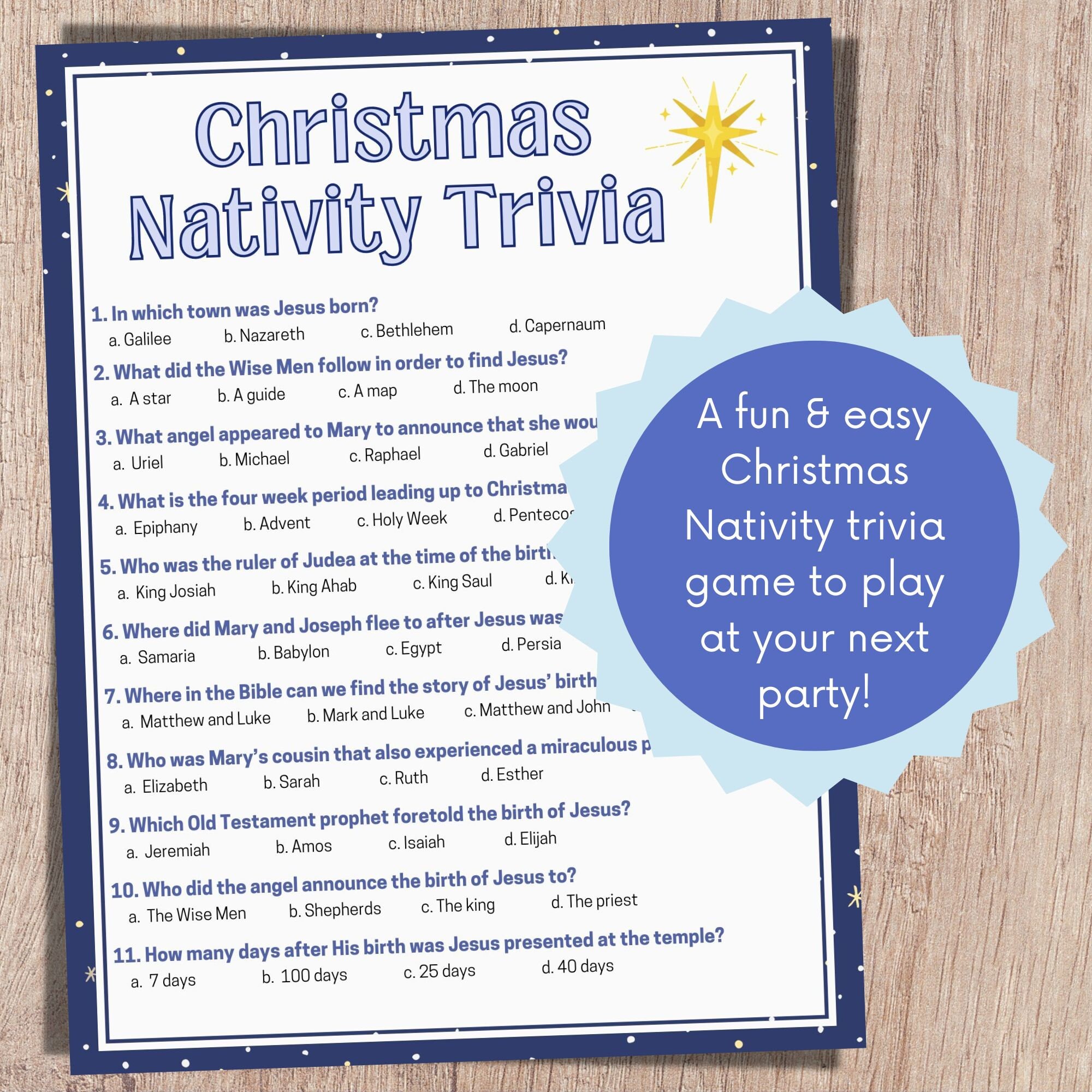 Christmas Trivia, Christian Christmas Trivia, Christmas Bible Trivia ...