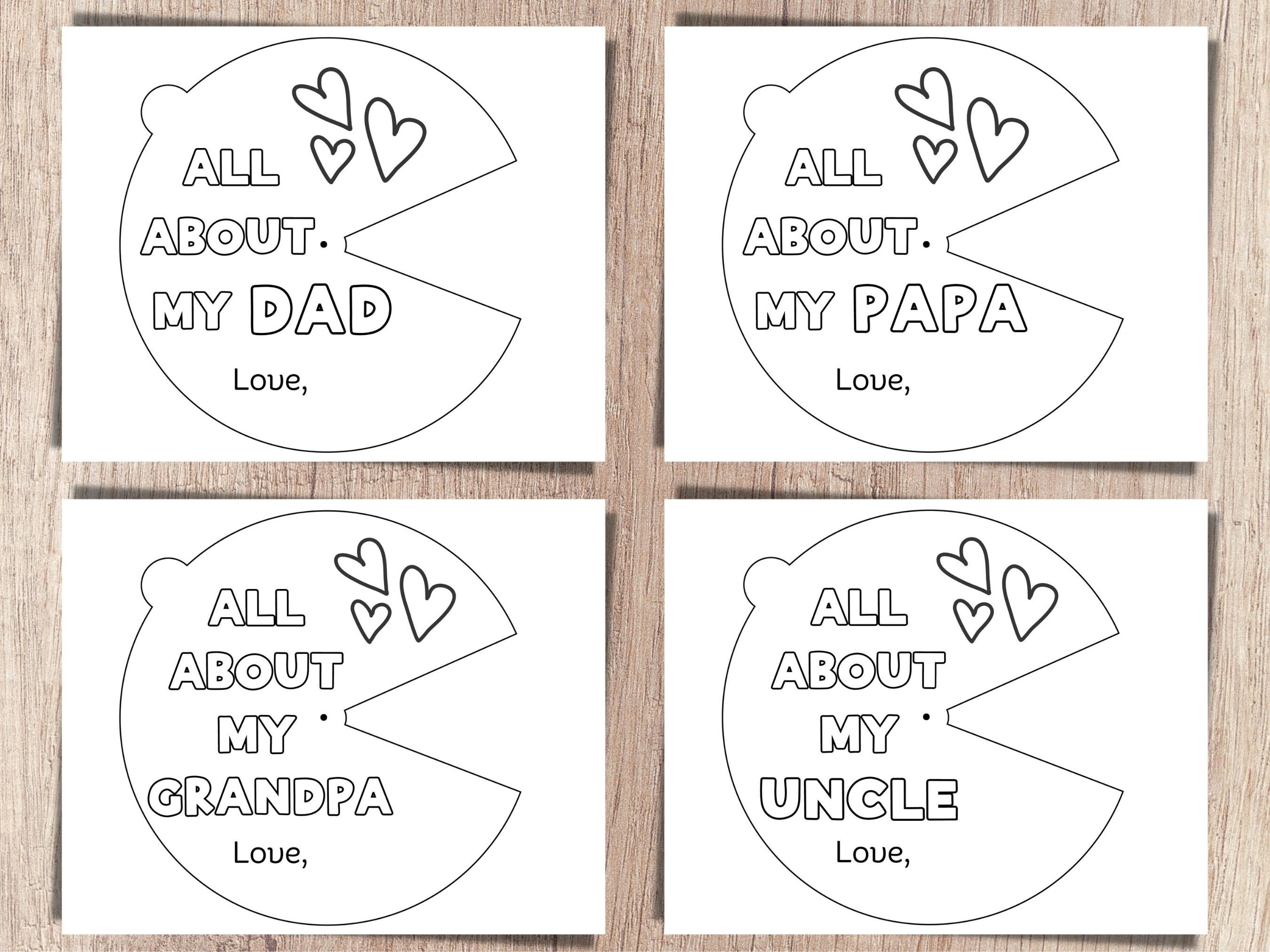 All About My Dad Coloring Wheel Fathers Day Printable Craft - Etsy
