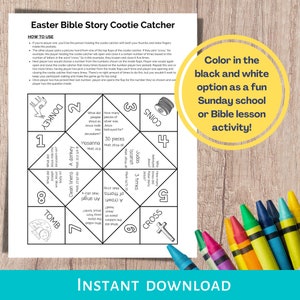 Easter Bible Story Cootie Catcher, Easter Bible Game, Easter Printable ...