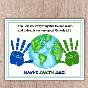 Earth Day Handprint Craft, Handprint Art, Earth Day Fingerprint Craft ...