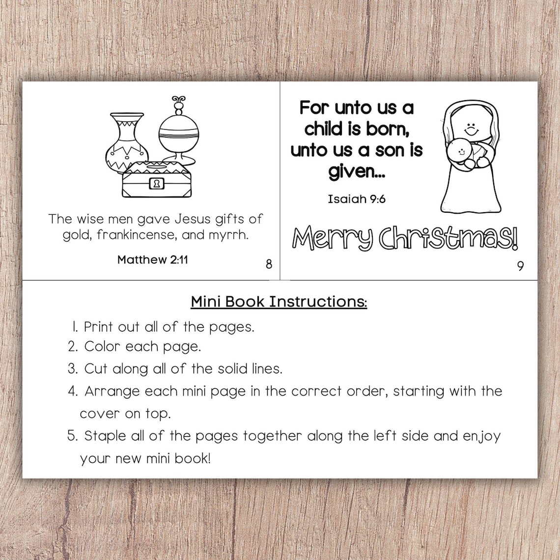 Nativity Story Mini Book, Nativity Story Printable, Nativity Craft ...