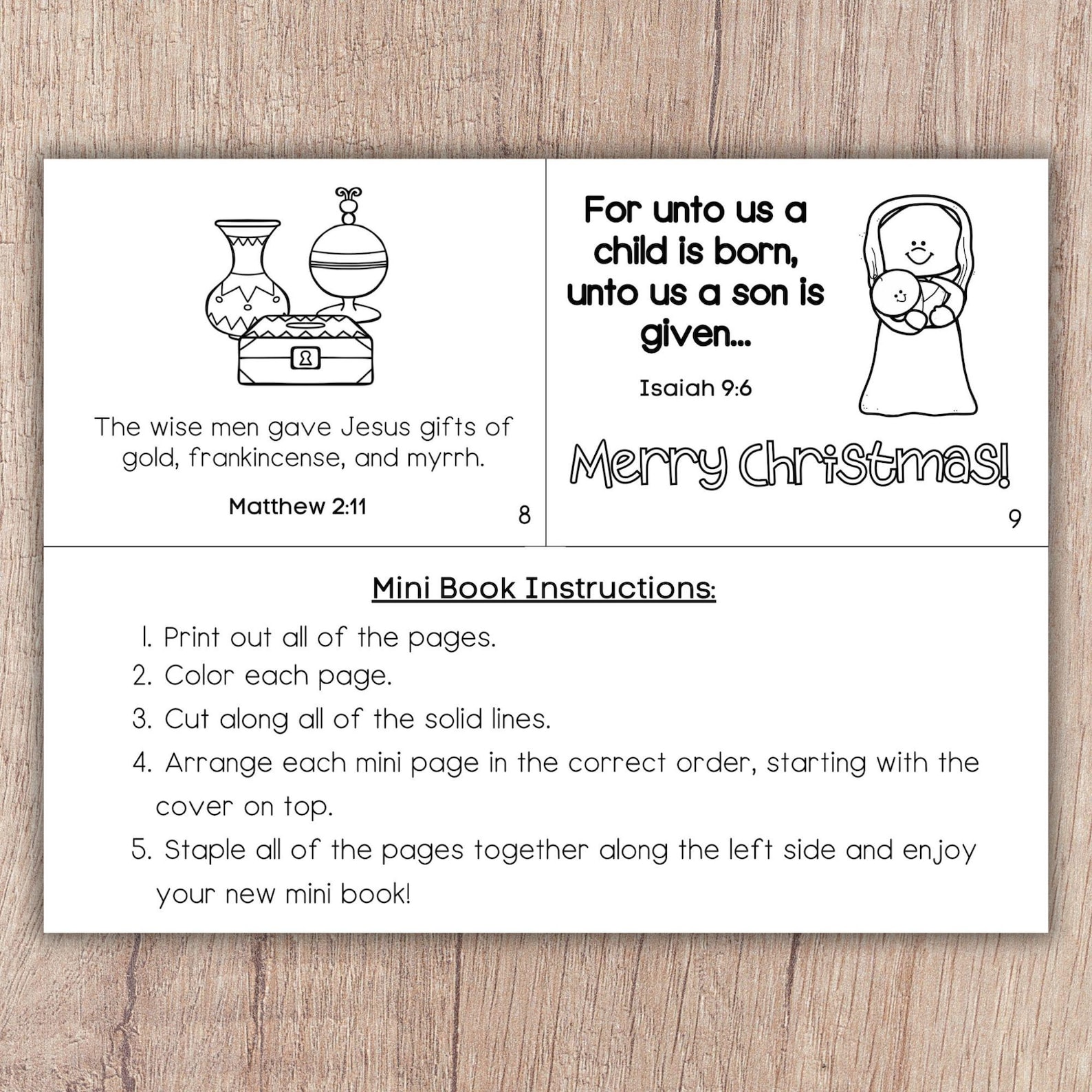 Nativity Story Mini Book, Nativity Story Printable, Nativity Craft ...