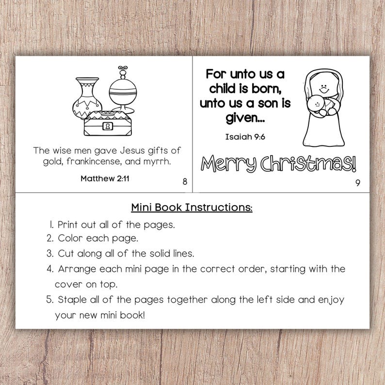 Nativity Story Mini Book, Nativity Story Printable, Nativity Craft ...