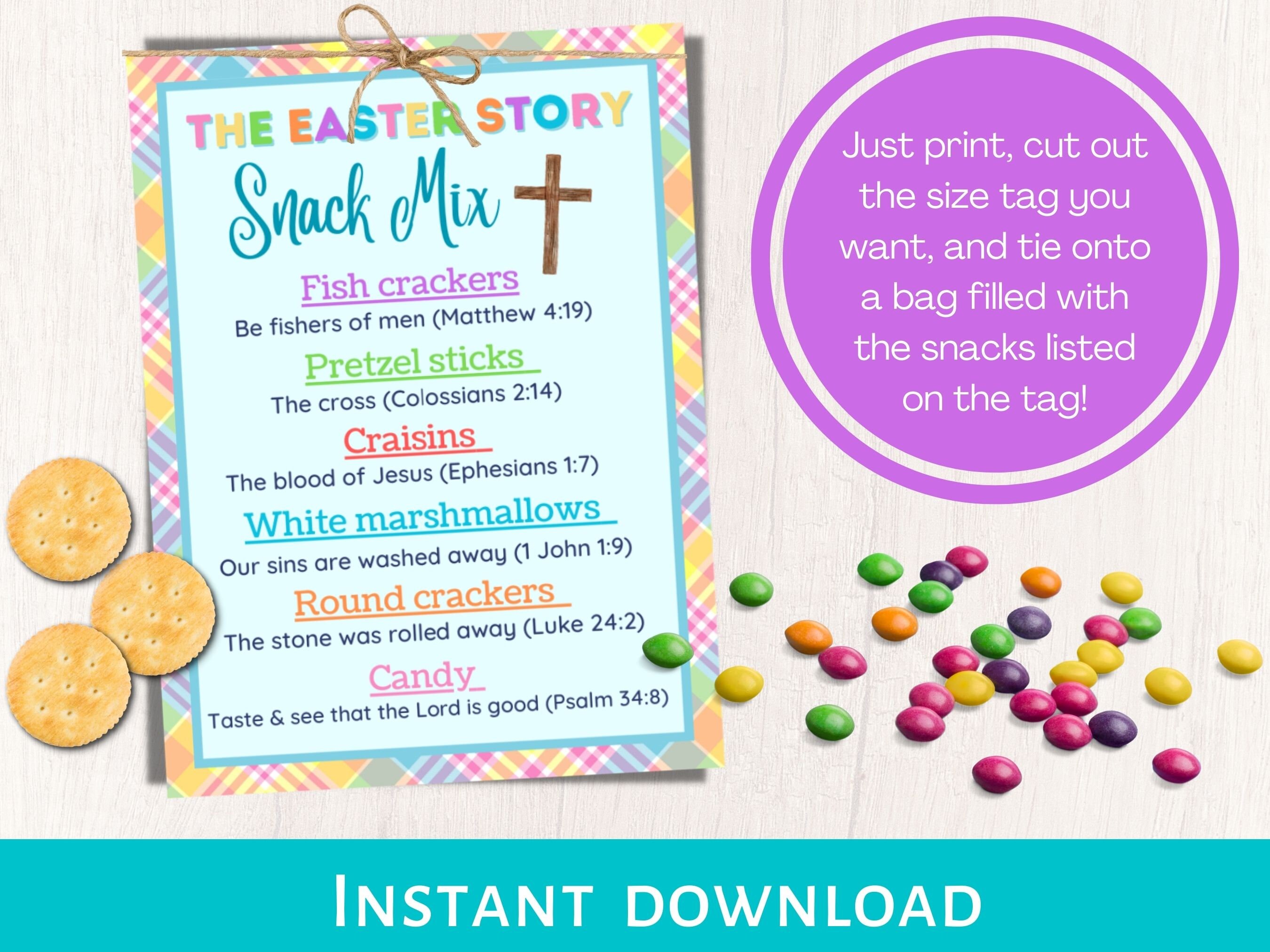 Easter Story Snack Mix Printable, Religious Easter Activities, Easter ...