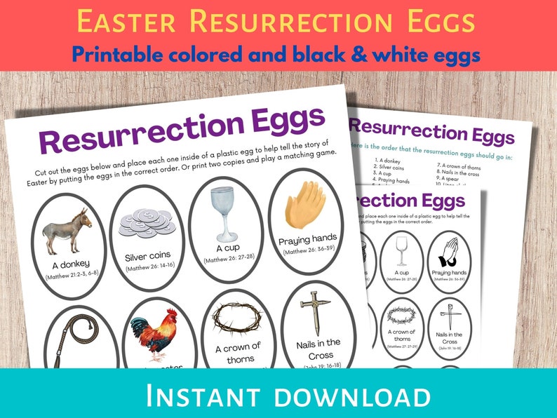 Resurrection Eggs Easter Bible Games Resurrection Eggs - Etsy