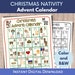 Advent Calendar for Kids, Nativity Printable, Christmas Countdown ...
