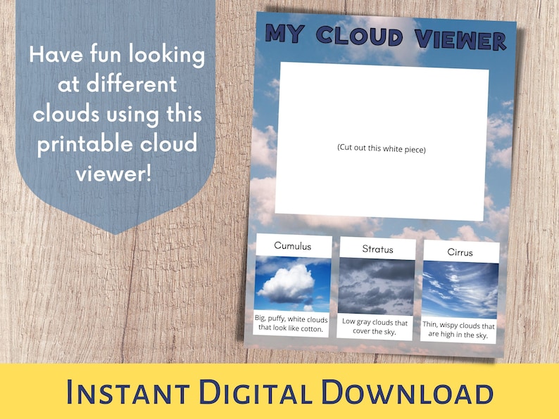 Cloud Identification Viewer Printable Cloud Viewer Weather - Etsy