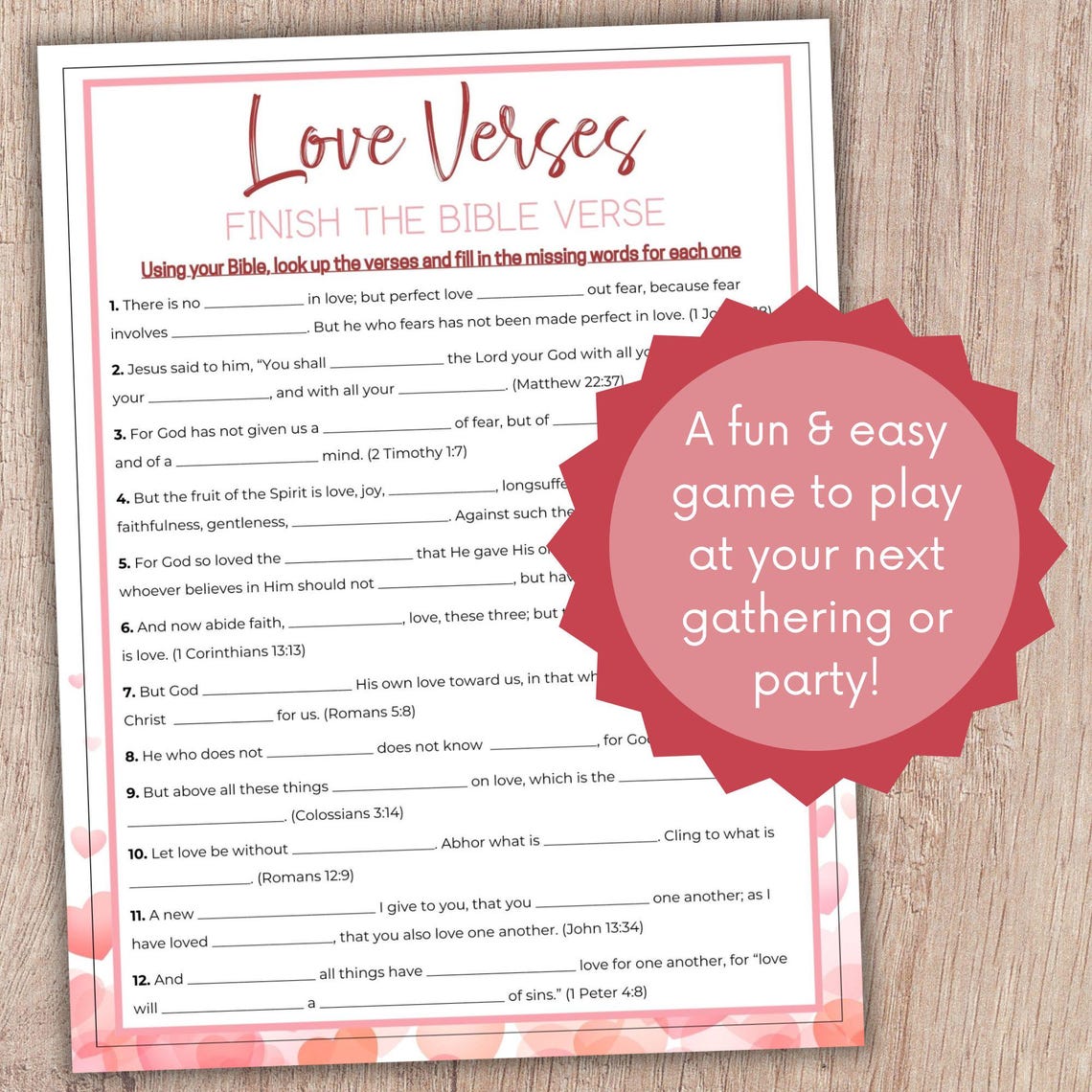Bible Valentine Games, Bible Trivia Quiz, Love Bible Verse Printable ...