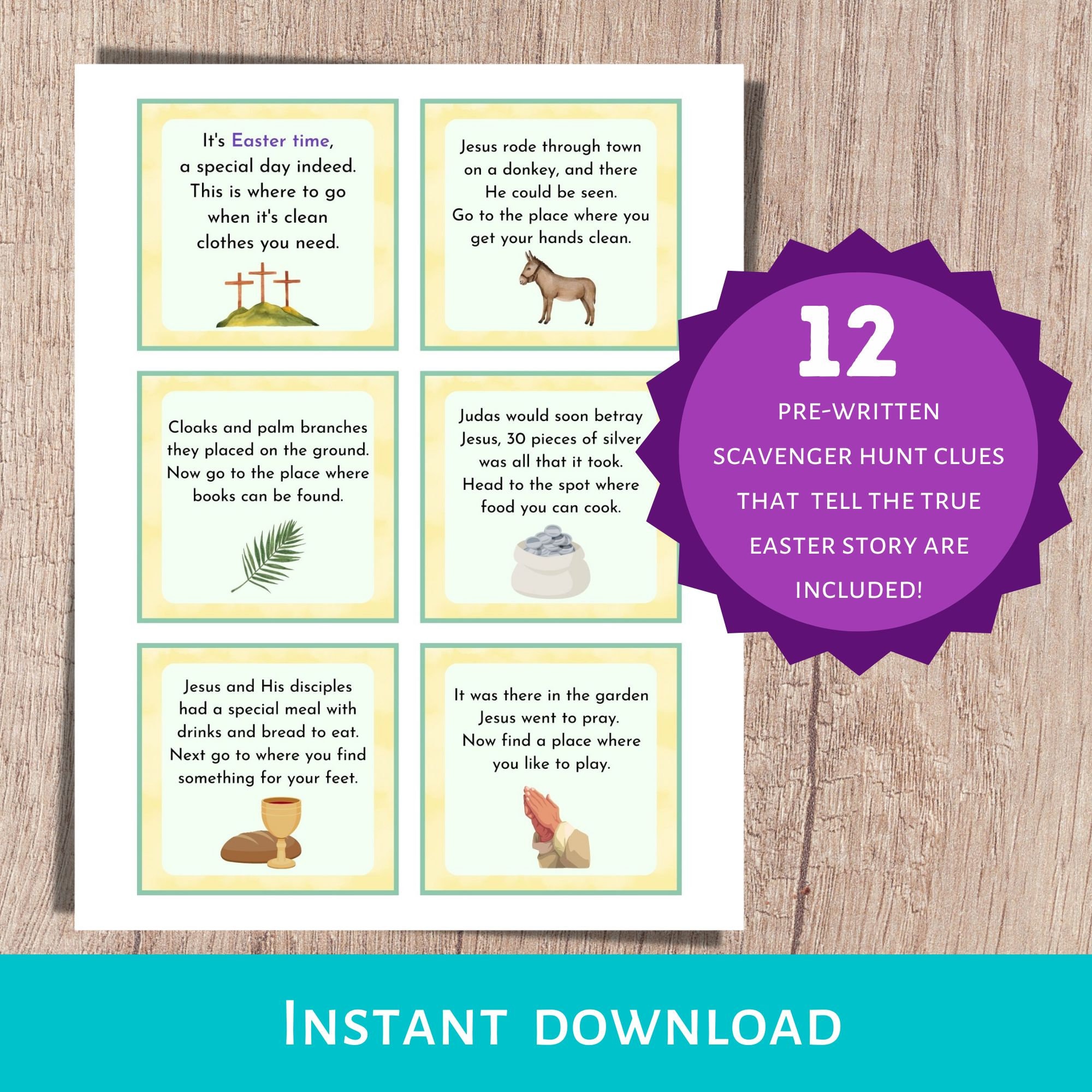 Easter Scavenger Hunt, Easter Bible Game, Printable Easter Game ...