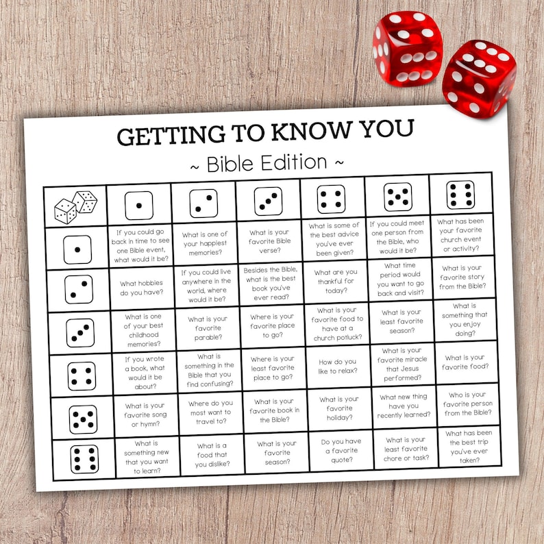 Get to Know You Dice Game, Womens Ministry Games, Church Games ...