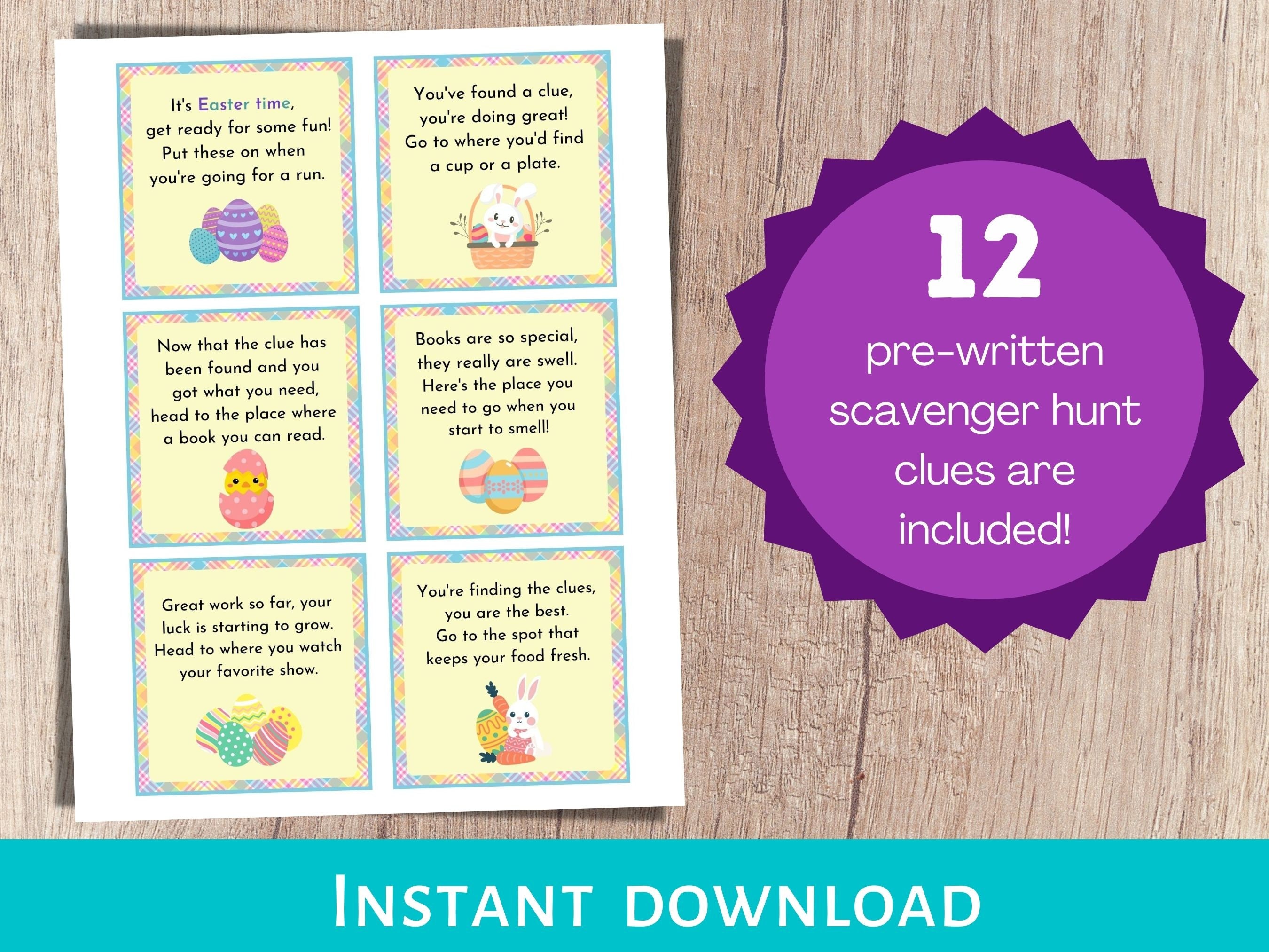 Easter Scavenger Hunt Printable Easter Game Indoor Scavenger - Etsy