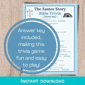 Easter Trivia, Easter Bible Trivia Game, Printable Trivia Game, Easter ...