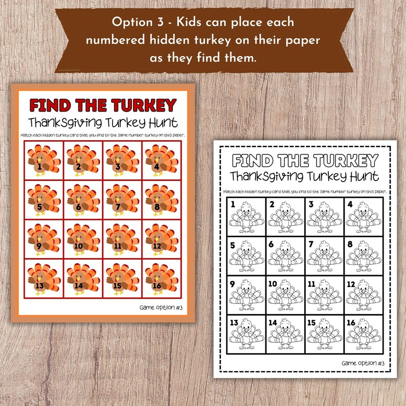 Thanksgiving Scavenger Hunt, Turkey Game, Thanksgiving Turkey Treasure ...