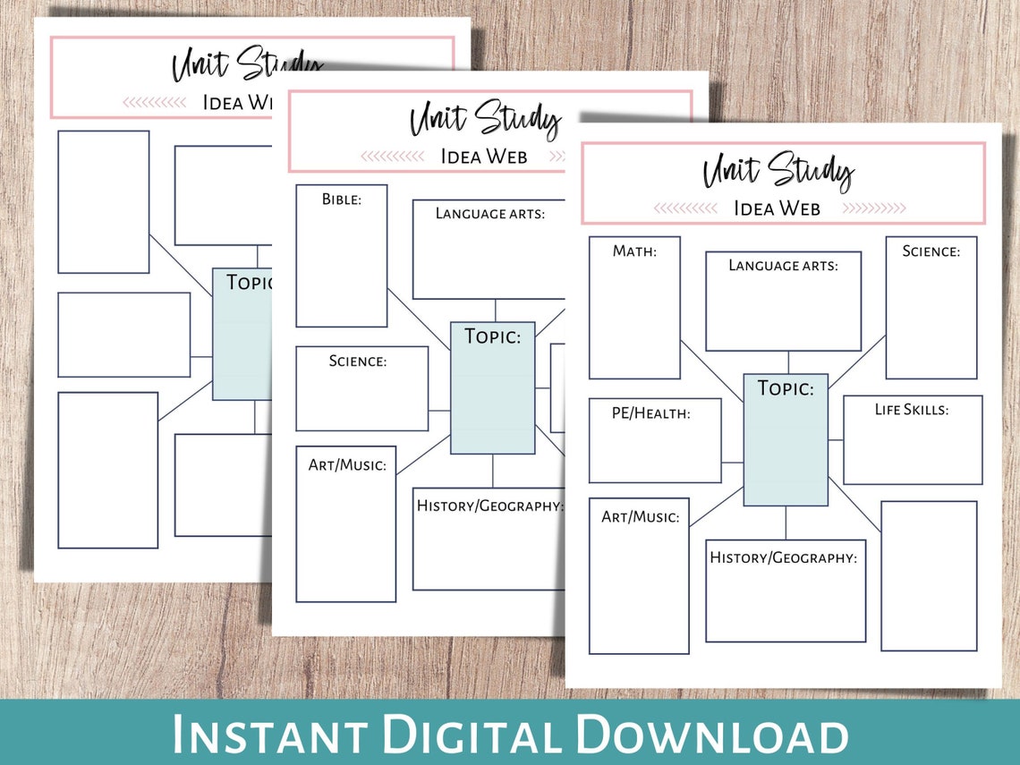 Printable Unit Study Planner Homeschool Lesson Planner - Etsy