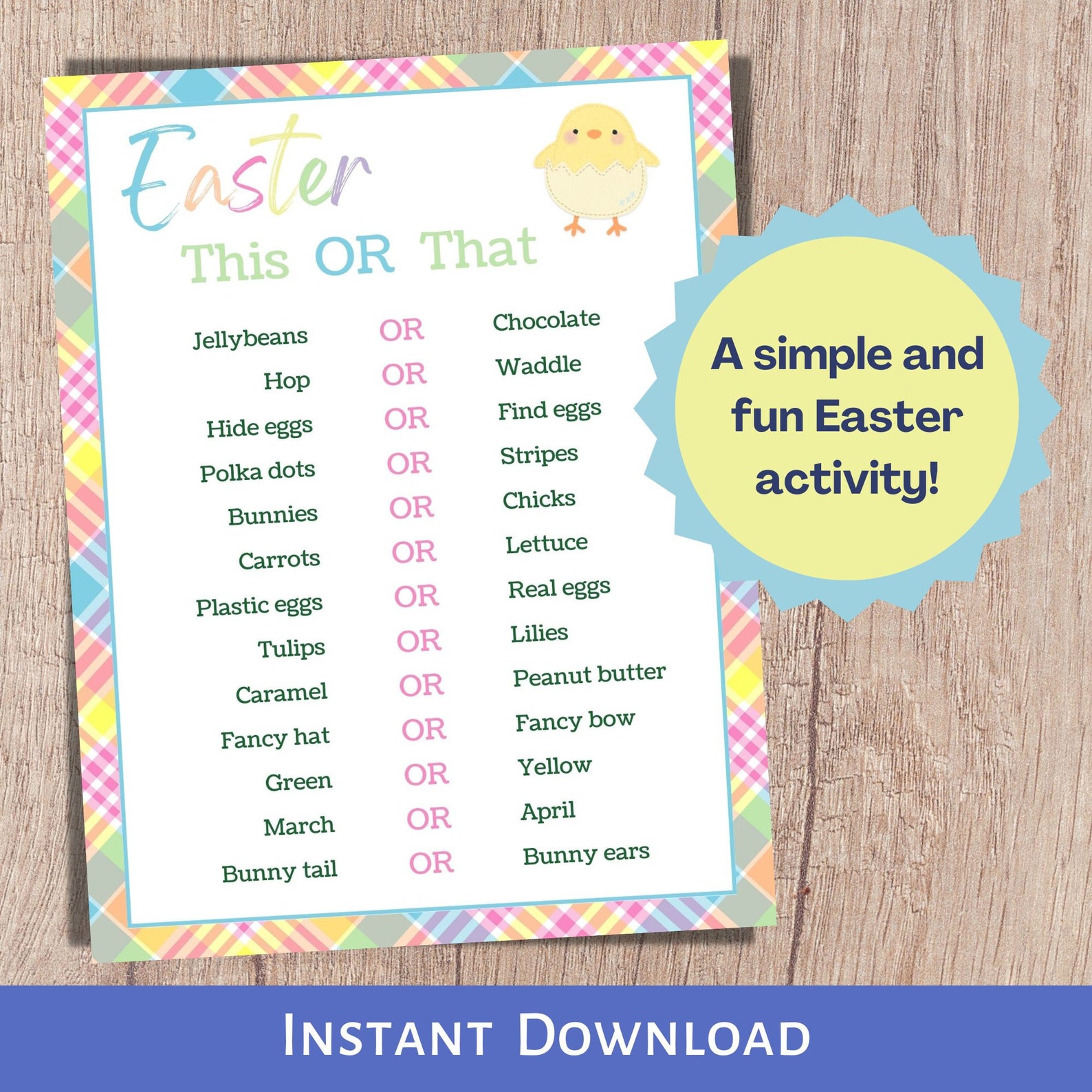 Easter This or That, Easter Games Printable, Easter Games for Kids ...