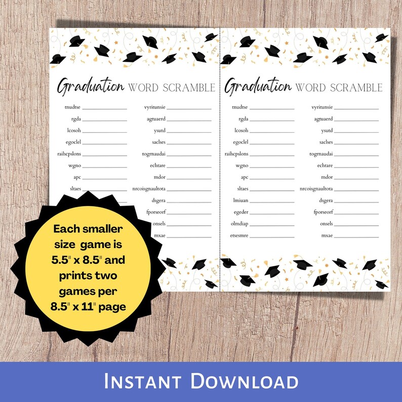 Graduation Games, Word Scramble, Graduation Games Printable, Graduate ...