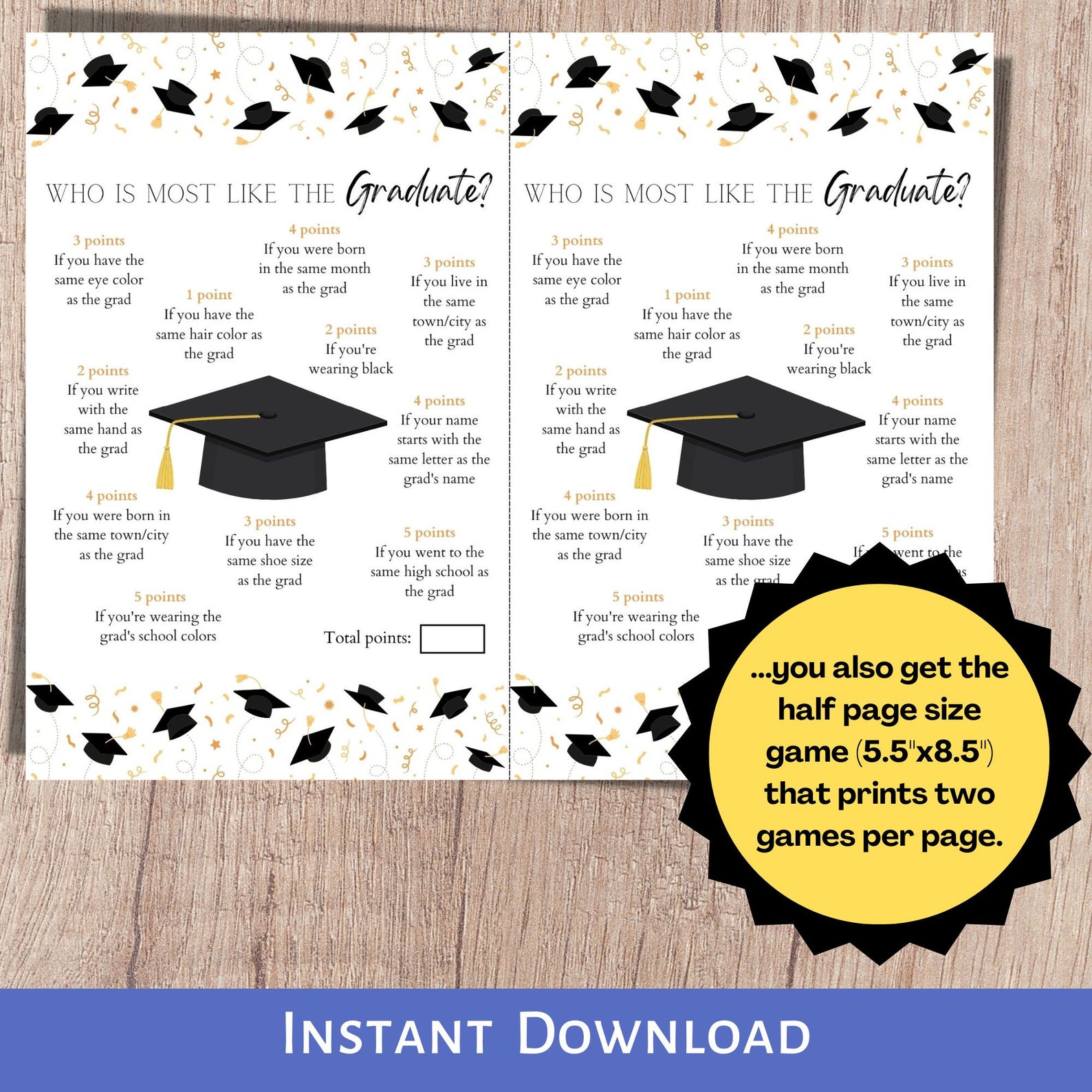 Graduation Games Printable, Graduation Party Games, Class of 2025, Who ...
