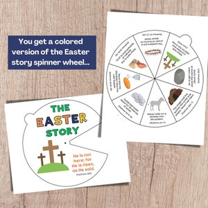 Easter Story Wheel Craft, Easter Spinner Wheel, Easter Activity, Holy ...