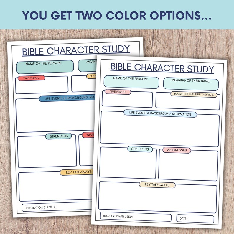 Bible Character Study Template, Character Bible Study, Bible Character ...