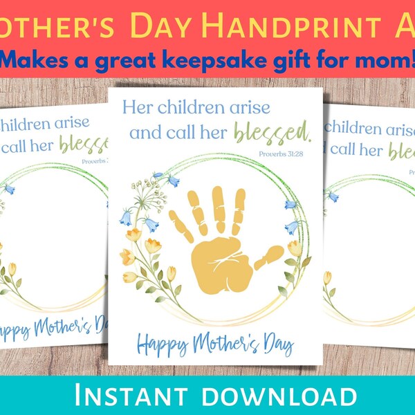 Christian Mothers Day Handprint Printable - Etsy