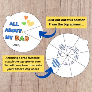 All About My Dad, Coloring Wheel, Fathers Day Printable Craft, All ...