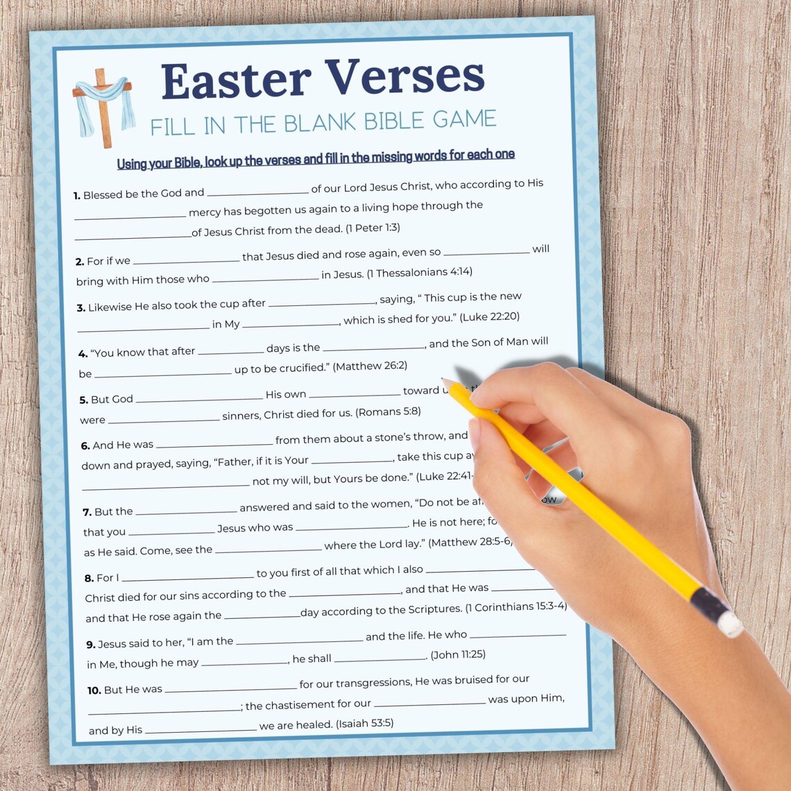 Easter Story Trivia, Bible Verse Game, Easter Bible Trivia, Holy Week ...