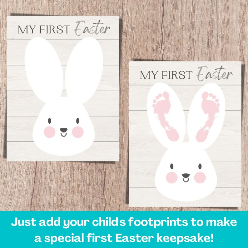 Easter Footprint Craft, Easter Printable Footprint, My First Easter ...