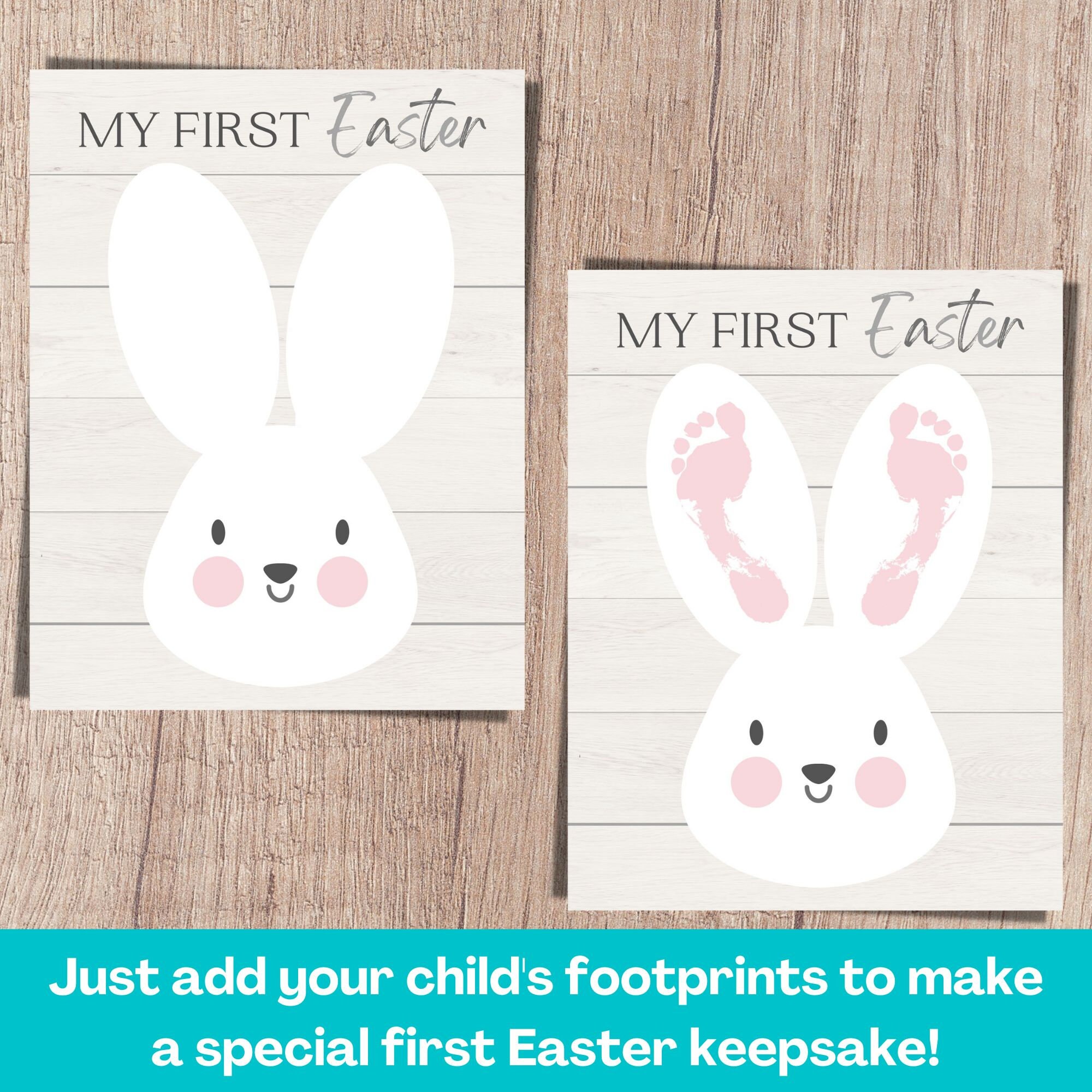 Easter Footprint Craft, Easter Printable Footprint, My First Easter ...