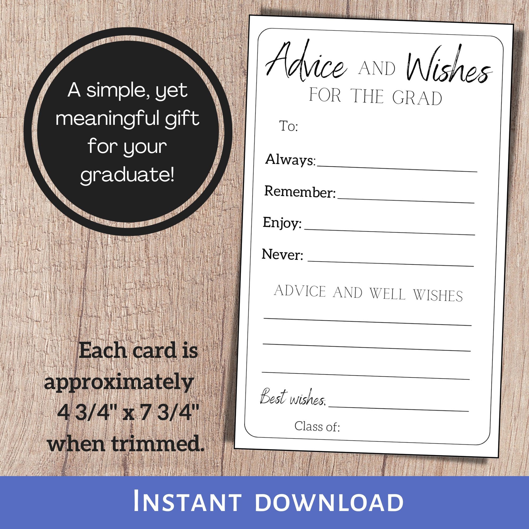 Graduation Advice Cards Printable, Graduation Keepsake, 2025 Graduation ...