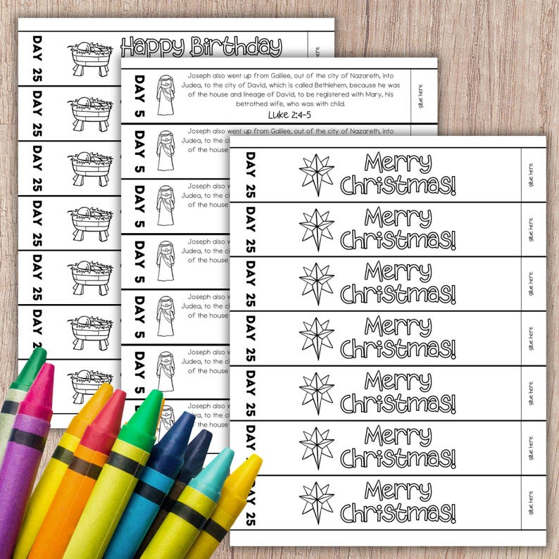 Paper Chain Advent Calendar, Nativity Printable, Classroom Advent ...