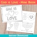 Bible Coloring Pages, Valentines Mini Book, God is Love Craft, Sunday ...