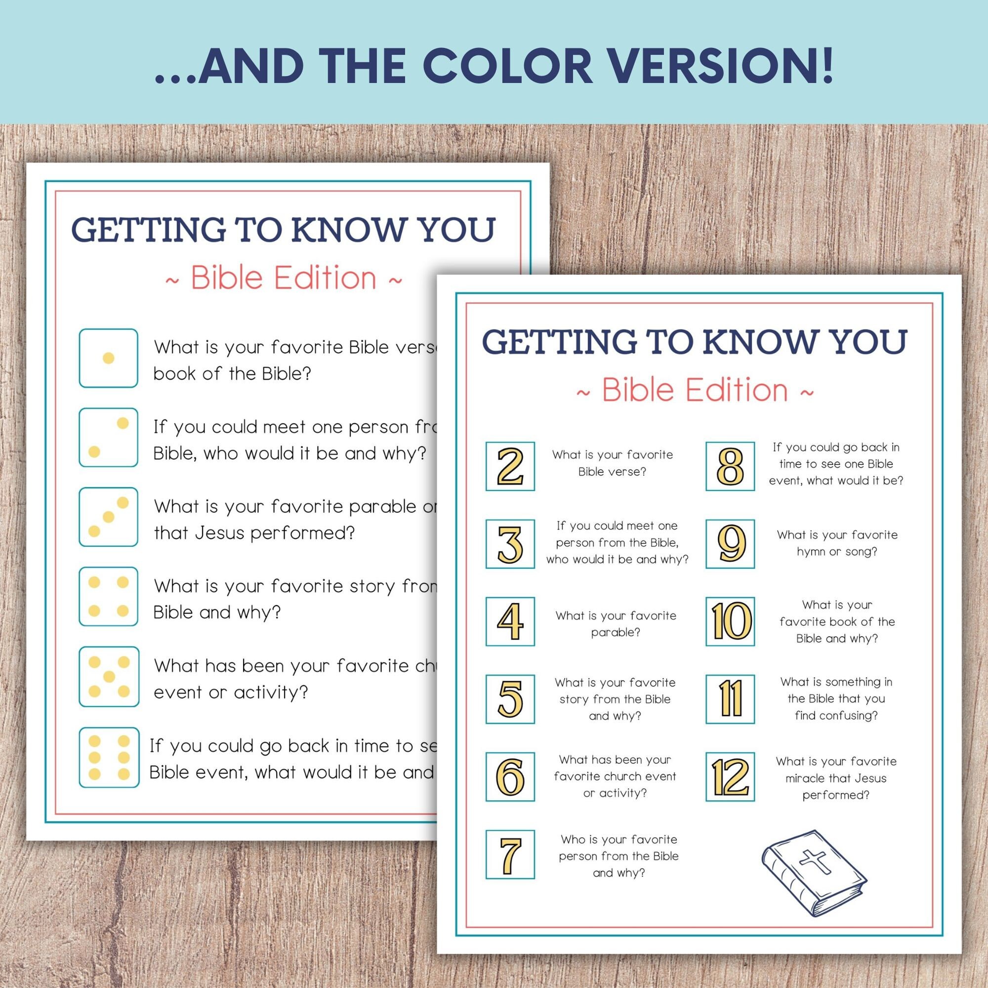 Get to Know You Dice Game, Icebreaker Game, Bible Games, Womens ...