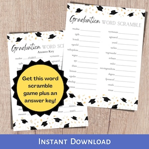 Graduation Games, Word Scramble, Graduation Games Printable, Graduate ...