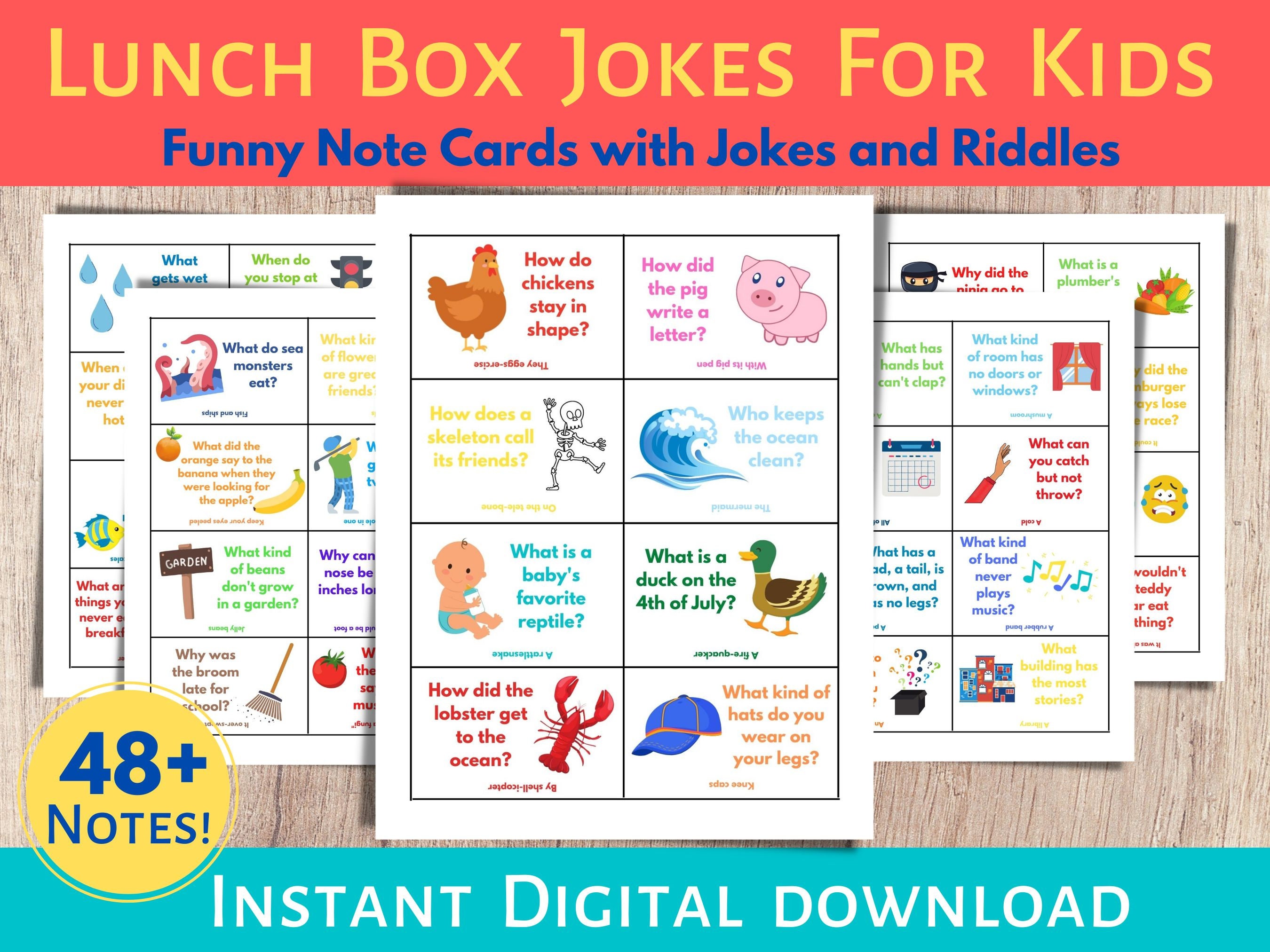 Lunchbox Notes, Lunch Box Jokes, Lunchbox Notes Printable, Kids Lunch ...