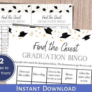 Graduation Bingo Find the Guest Bingo Graduation Games - Etsy