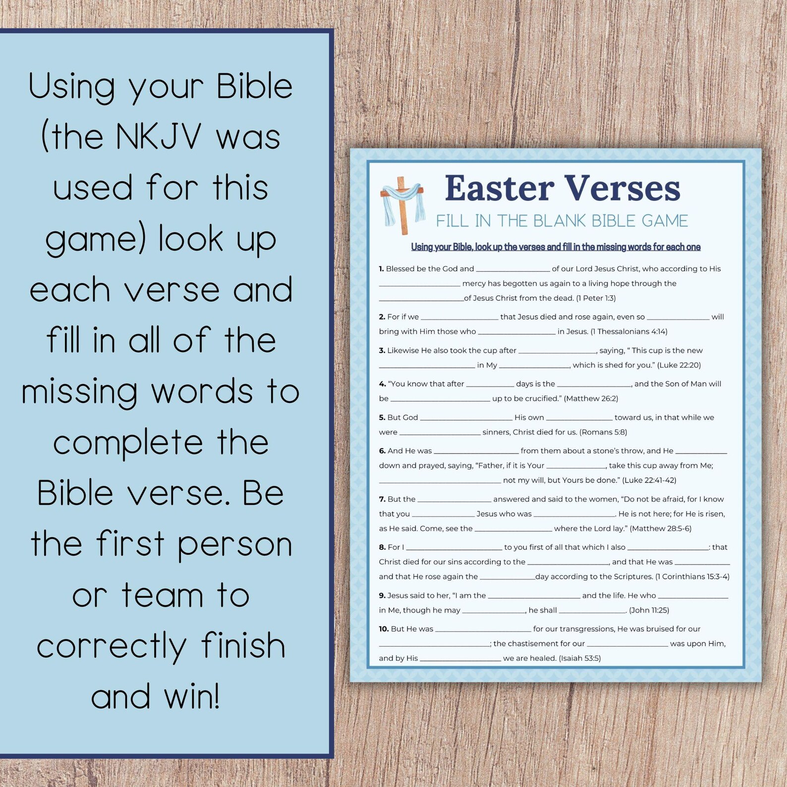 Easter Story Trivia, Bible Verse Game, Easter Bible Trivia, Holy Week ...